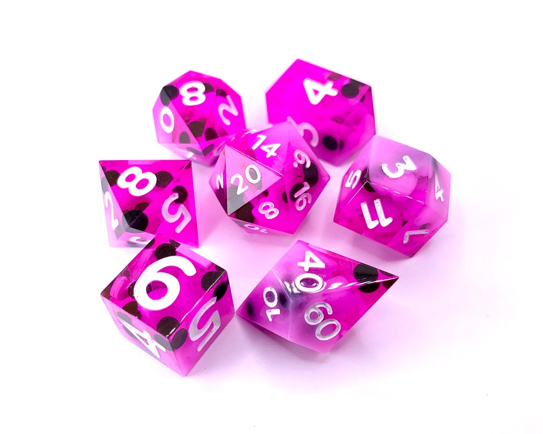 Dragon Fruit Boba Dice Handmade Resin Sharp Edge Polyhedral Dice Full ...