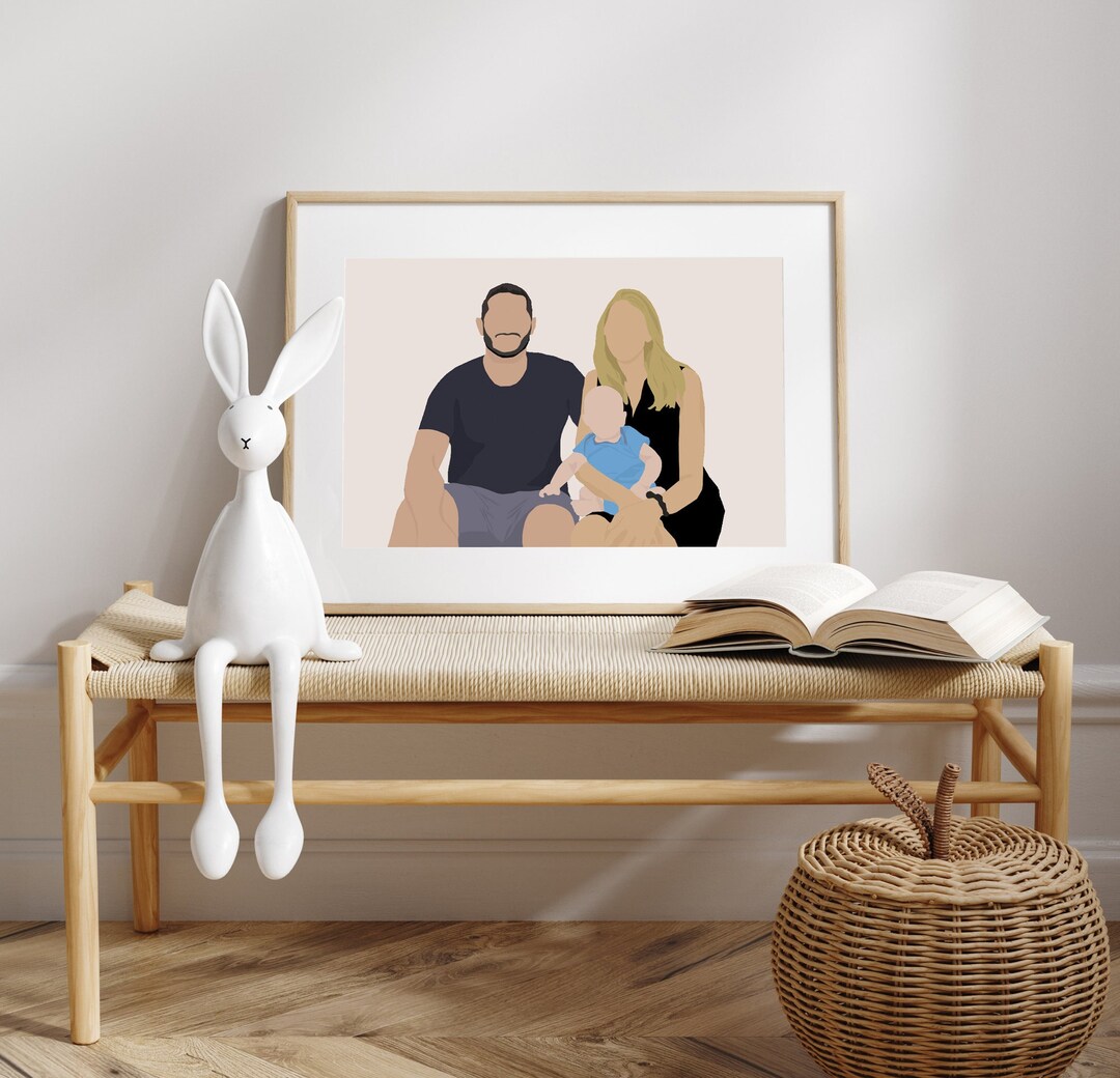 Custom Faceless Family Portrait: Personalized Digital Artwork (digital ...