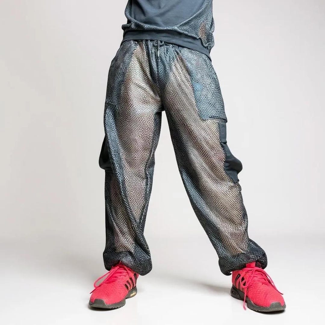 Men’s Mesh See Through Cargo Pants, Men’s Pants, Hiphop Pants, Cargo ...