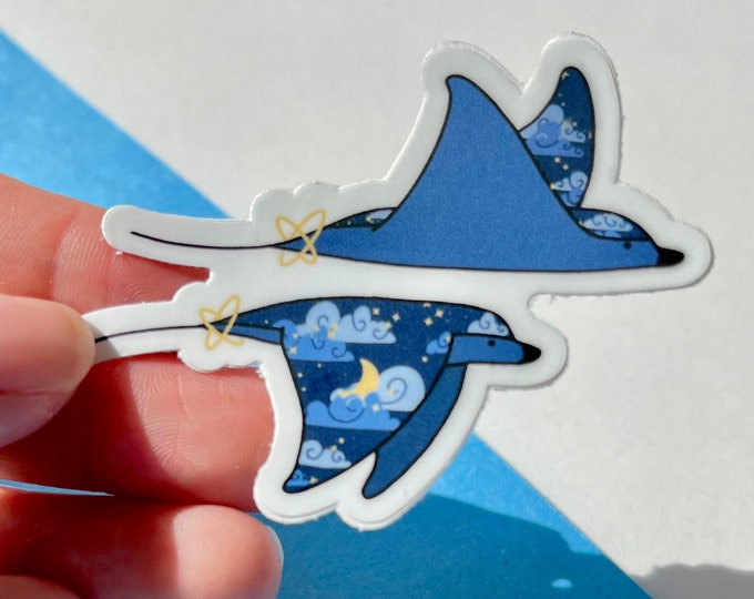 Manta Ray Sticker, Sting Ray Sticker, Laptop Sticker, Water Bottle ...