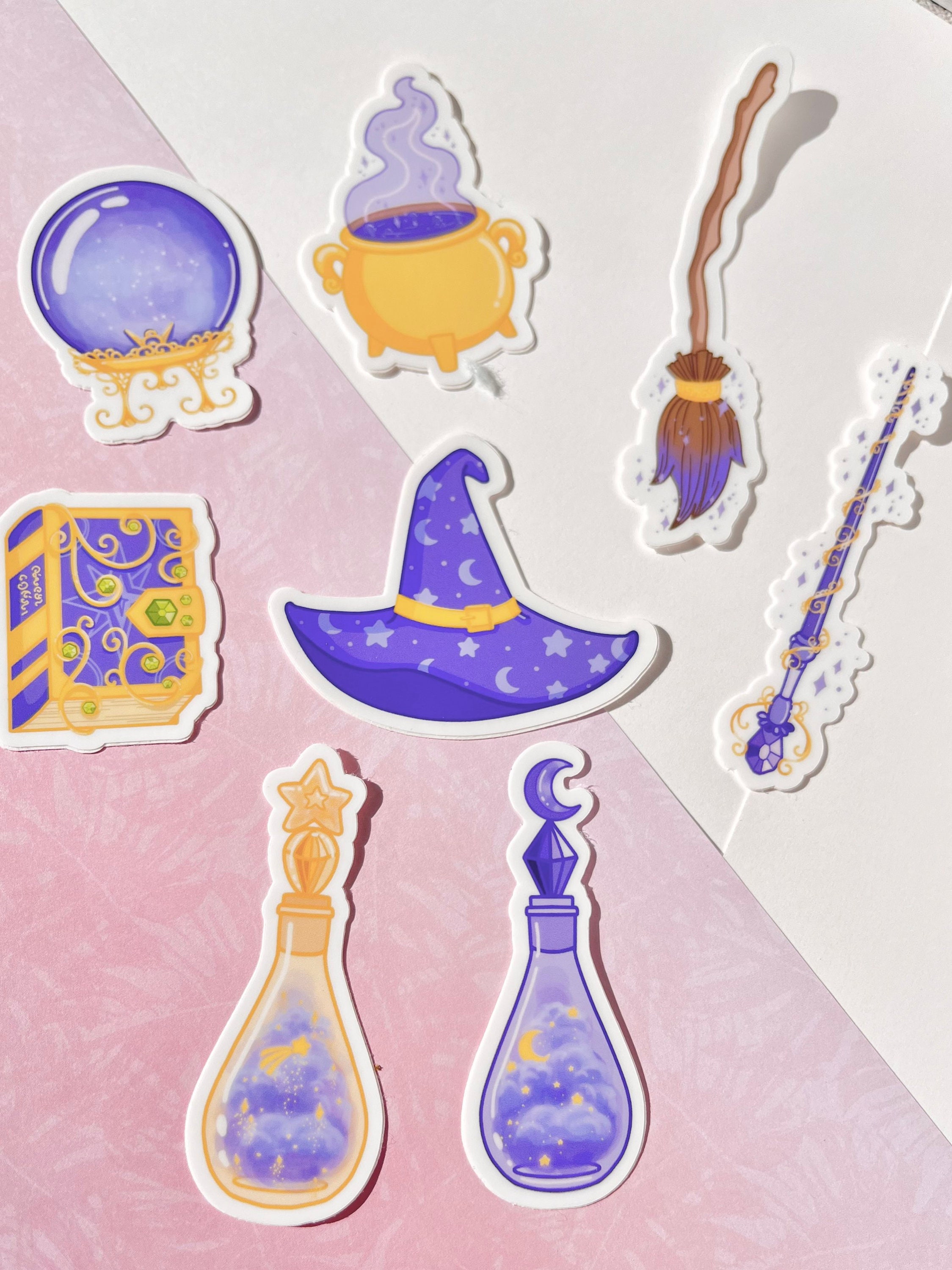 Magic Broom Sticker Witch Broom Sticker Broom Sticker - Etsy