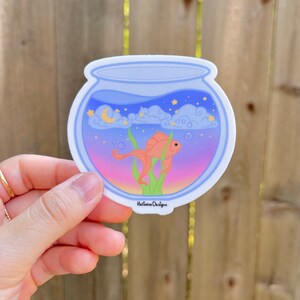 Goldfish Sticker, Goldfish Decal, Fish Sticker, Vinyl Decal, Fishbowl ...
