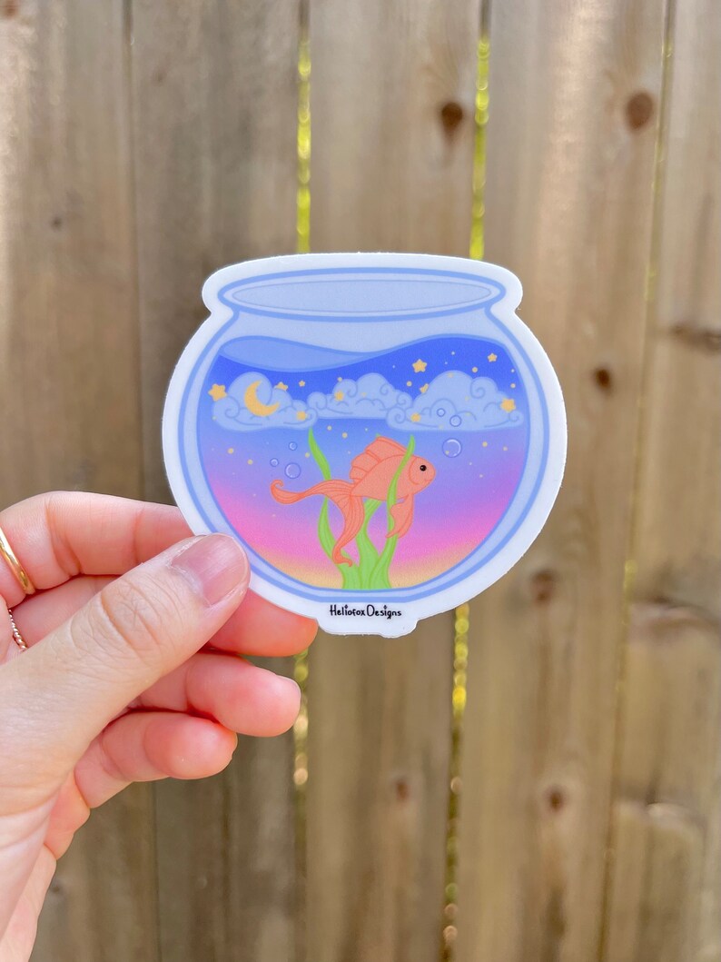 Goldfish Sticker, Goldfish Decal, Fish Sticker, Vinyl Decal, Fishbowl ...