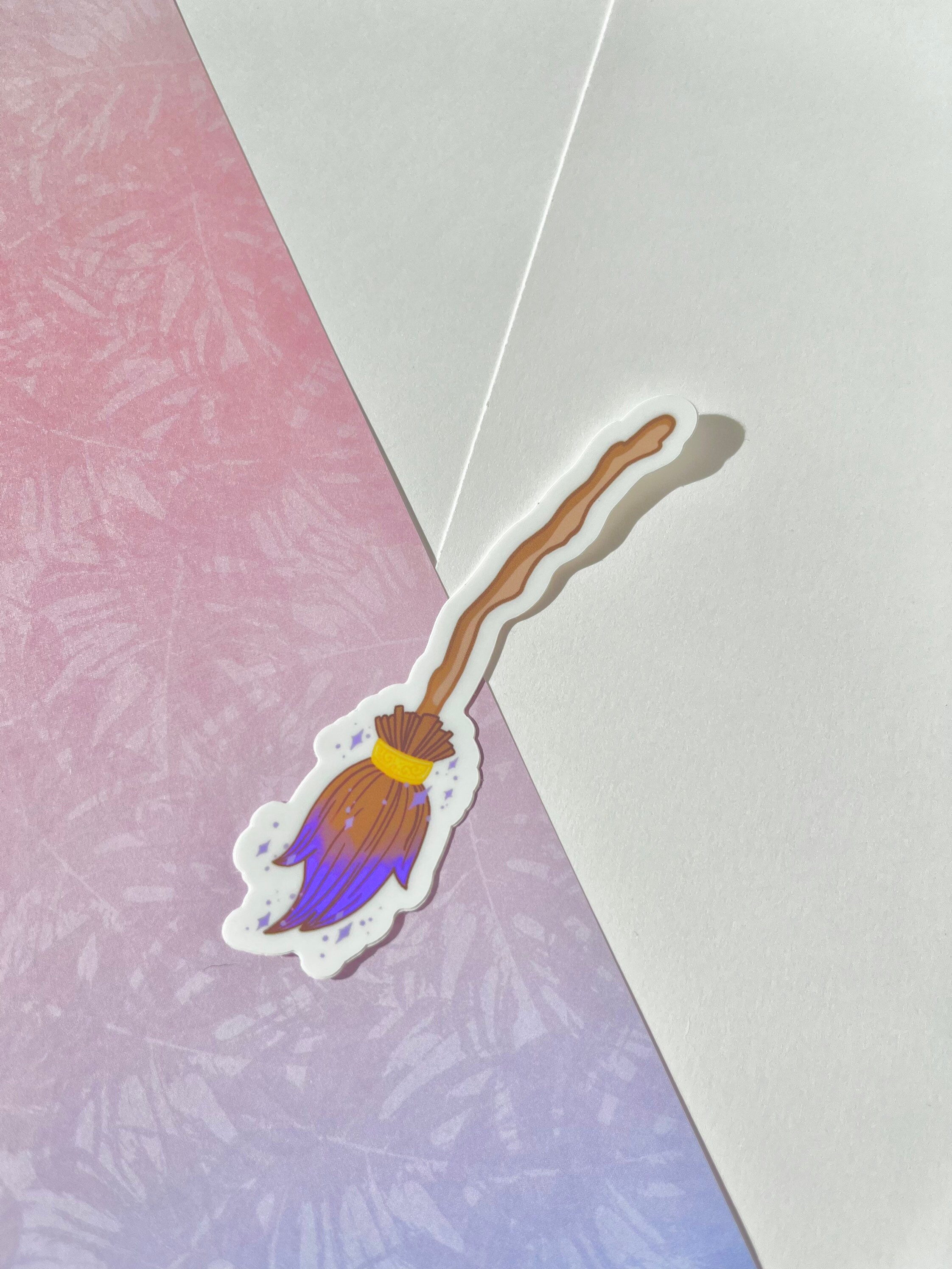Magic Broom Sticker Witch Broom Sticker Broom Sticker - Etsy