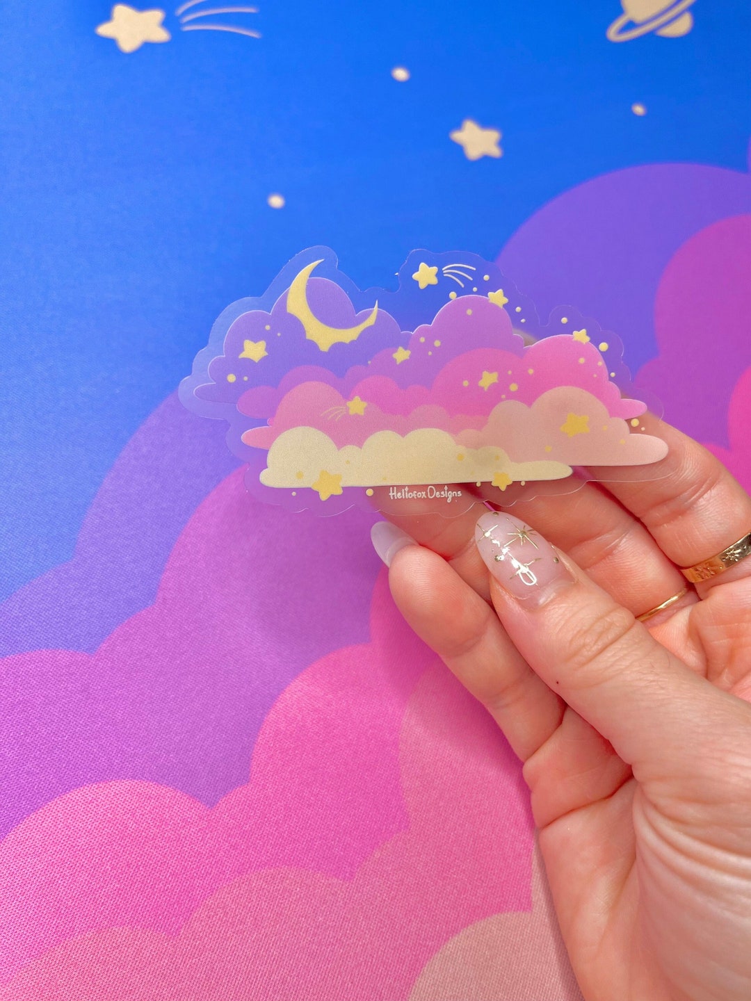 Sunset Clouds Sticker, Cloud Sticker, Star Sticker, Dreamy Sticker ...