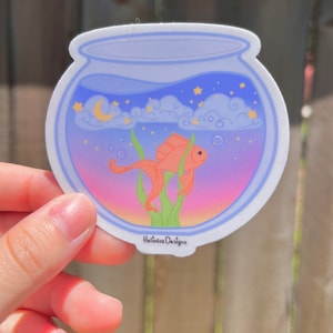 Goldfish Sticker, Goldfish Decal, Fish Sticker, Vinyl Decal, Fishbowl ...