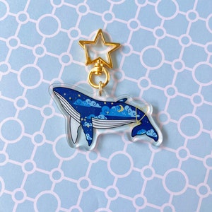 Acrylic Whale Keychain, Whale Keychain, Humpback Whale Keychain, Whale ...