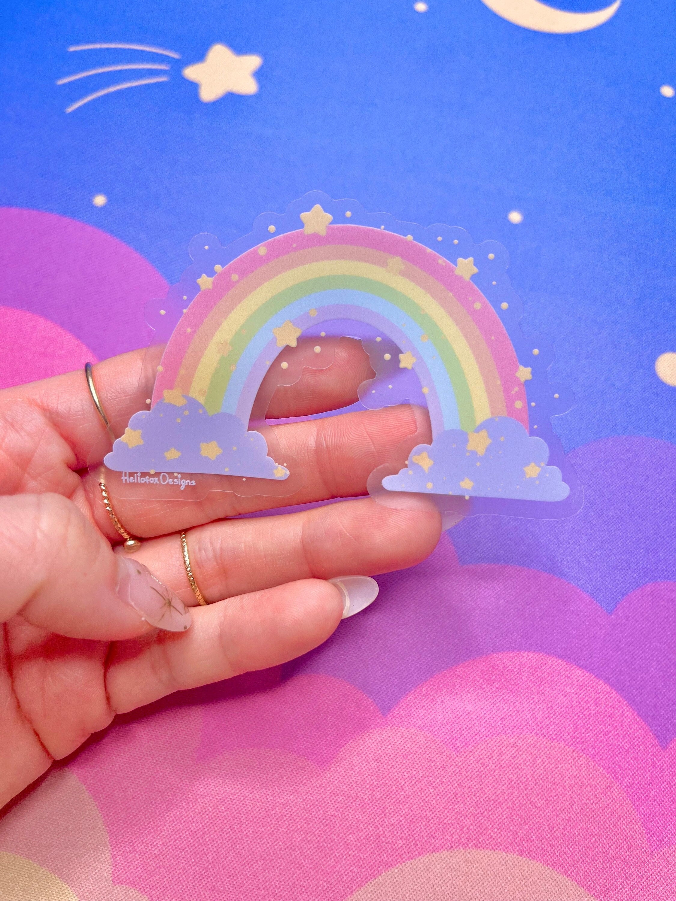 Rainbow Sticker, Rainbow Gifts, Clear Sticker, Star Sticker, Cute ...