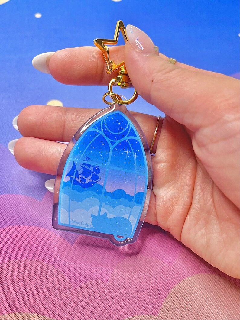 Cat Keychain, Acrylic Charm, Sparkly Keychain, Cute Charm, Cat Keychain ...