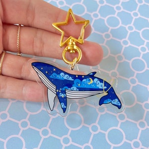 Acrylic Whale Keychain, Whale Keychain, Humpback Whale Keychain, Whale ...