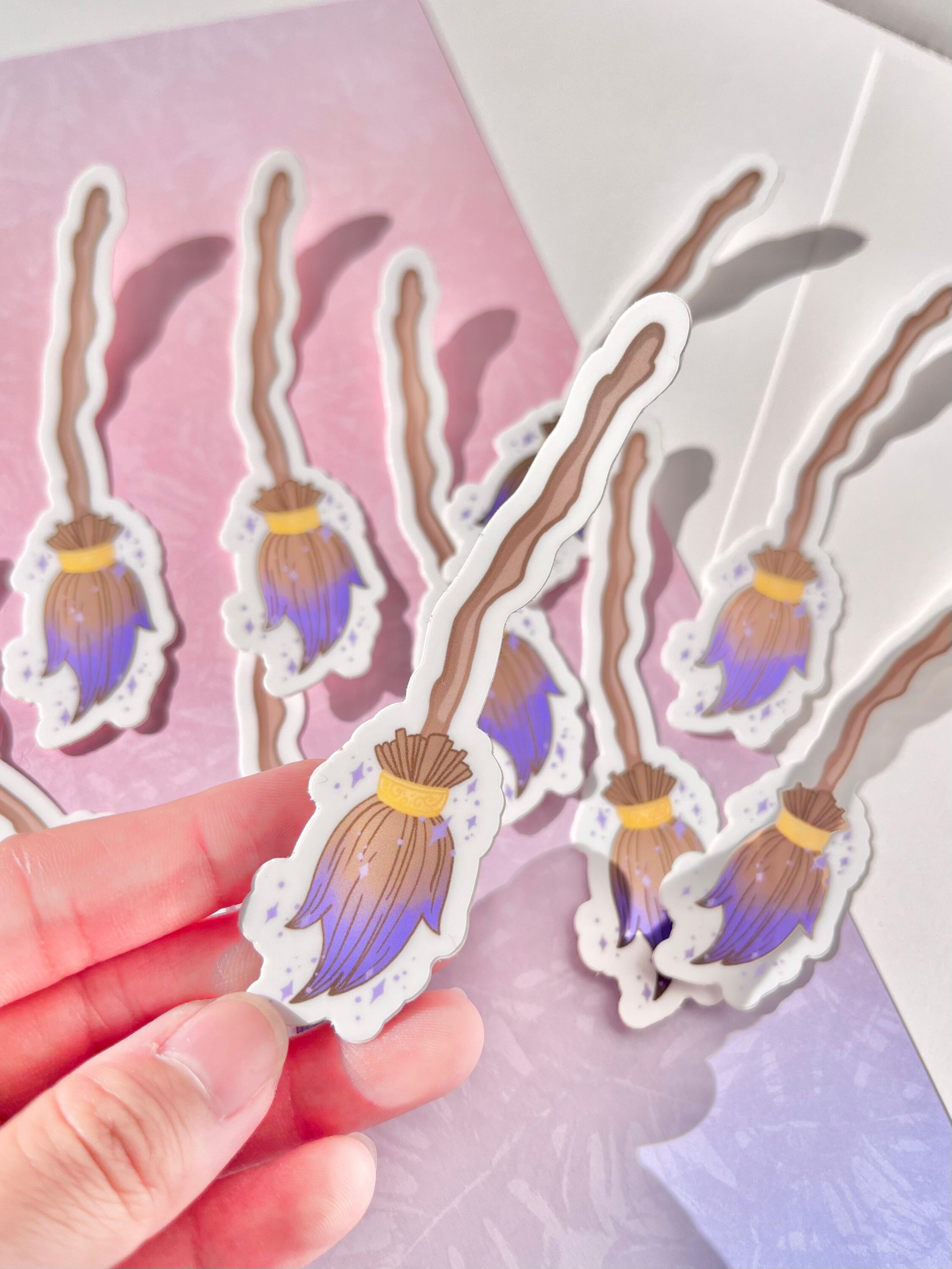 Magic Broom Sticker Witch Broom Sticker Broom Sticker - Etsy
