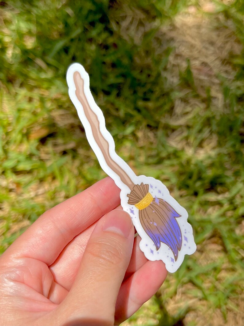 Magic Broom Sticker Witch Broom Sticker Broom Sticker - Etsy