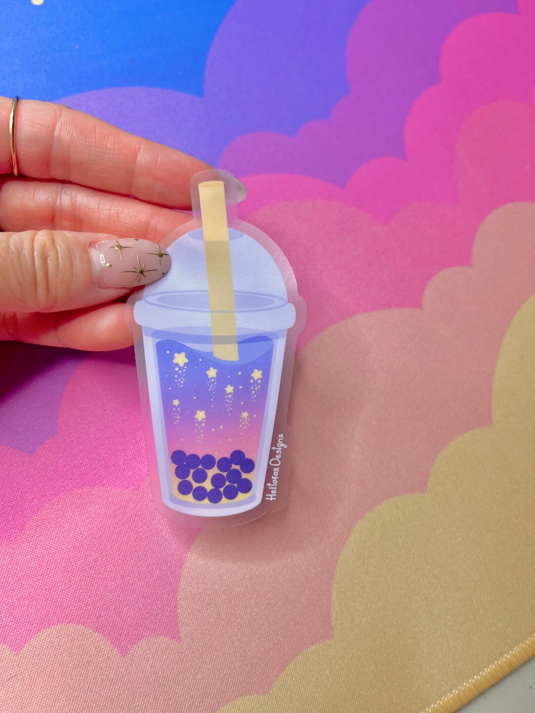 Boba Sticker, Milk Tea Sticker, Boba Tea Sticker, Clear Sticker ...
