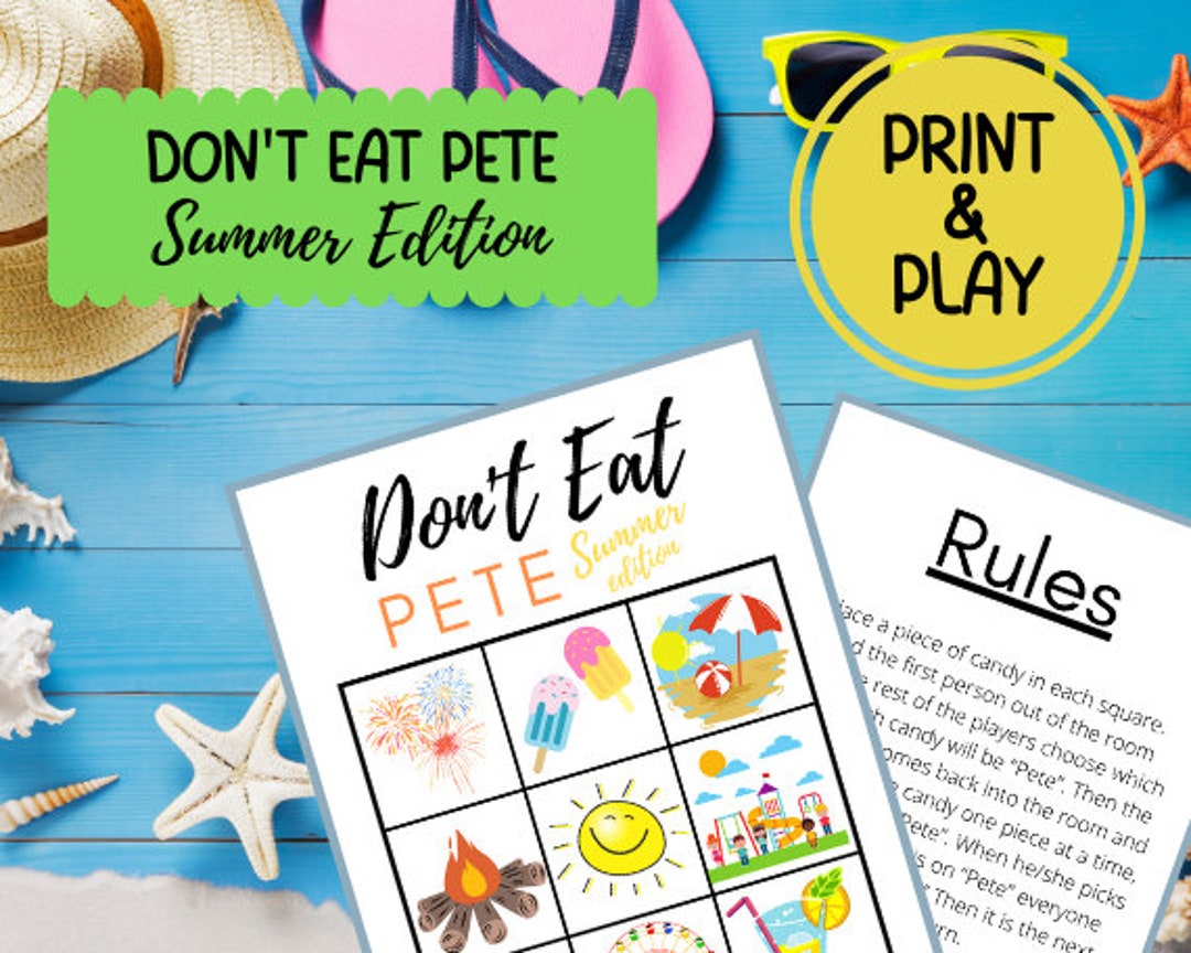 Don't Eat Pete - Summer Edition | PRINTABLE Board Game | Ready to Go ...
