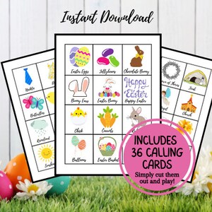 Easter Bingo Cards| Easter Games for Kids | Printable Bingo Cards ...