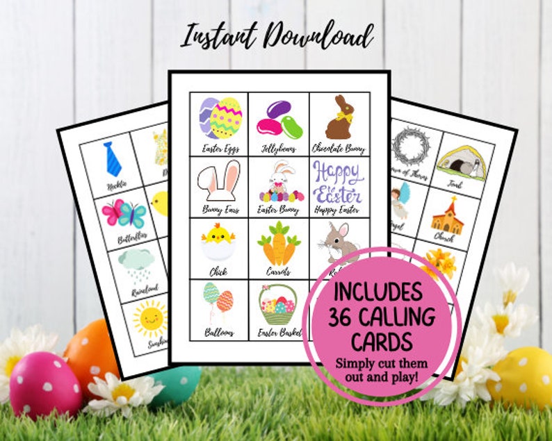 Easter Bingo Cards| Easter Games for Kids | Printable Bingo Cards ...