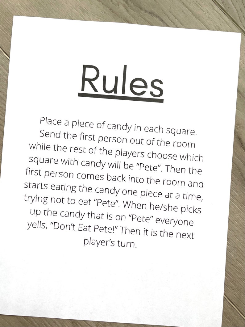 Don't Eat Pete - Summer Edition | PRINTABLE Board Game | Ready to Go ...