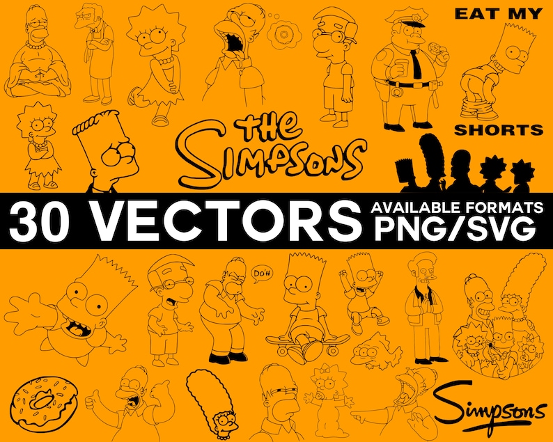 The Simpsons SVG Pack Homer Silhouette the Simpsons SVG Bart Simpson ...