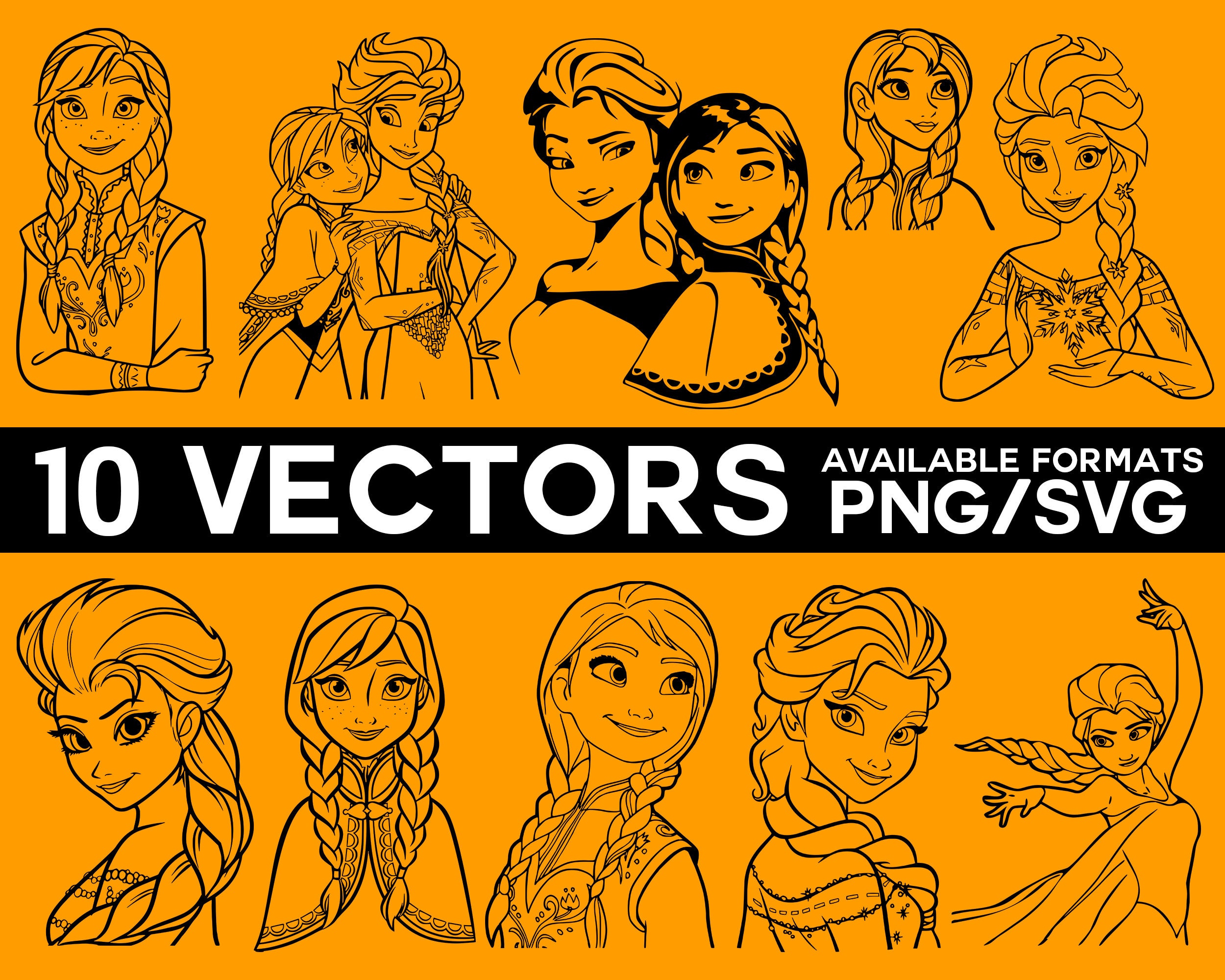 Elsa Vector Pack, Frozen SVG, Princess Clipart, Anna Svg, Elsa Svg ...