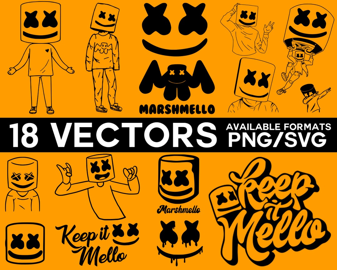 Marshmello Vector Pack, DJ Vector, Marshmellow Vector, Marshmello SVG ...