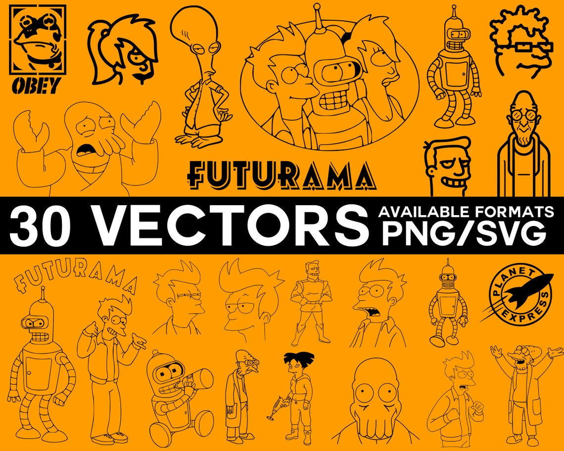 Futurama Vector Pack, Planet Express Vector Futurama SVG Futurama ...