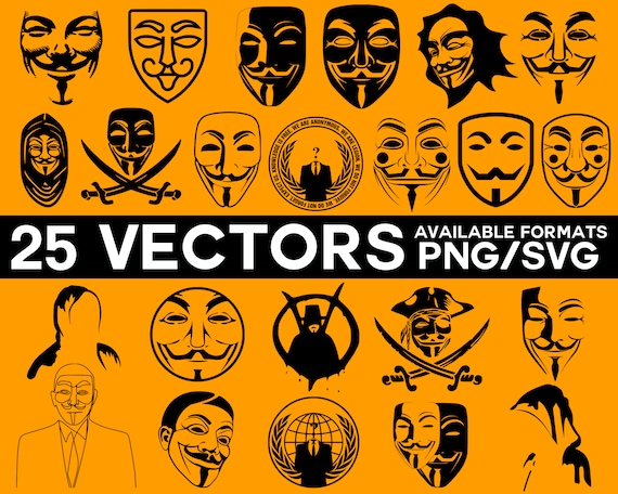 Anonymous Vector Bundle Guy Fawkes Mask SVG Vendetta Vector - Etsy