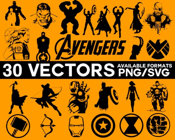 Avengers Vector Pack Marvel Cricut Iron Man Vector Thor - Etsy