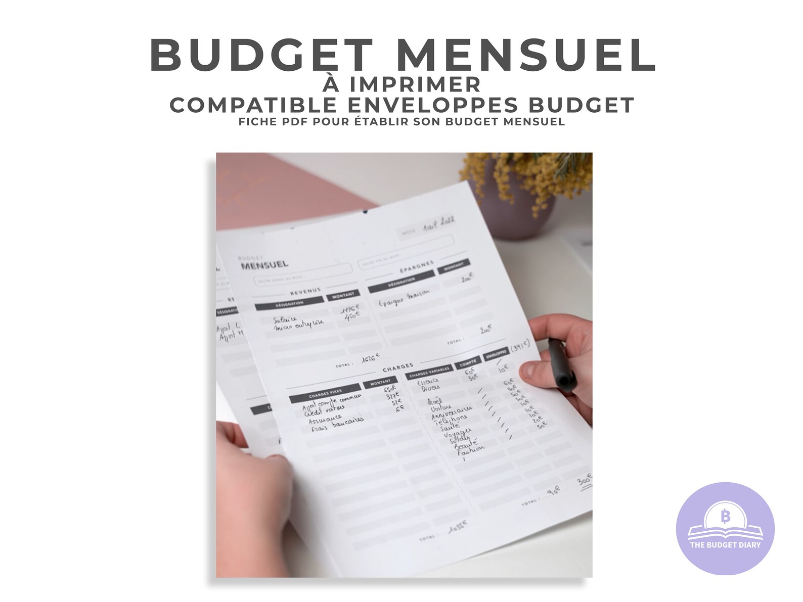 Fiche Budget mensuel À IMPRIMER Compatible enveloppes budget - Etsy France