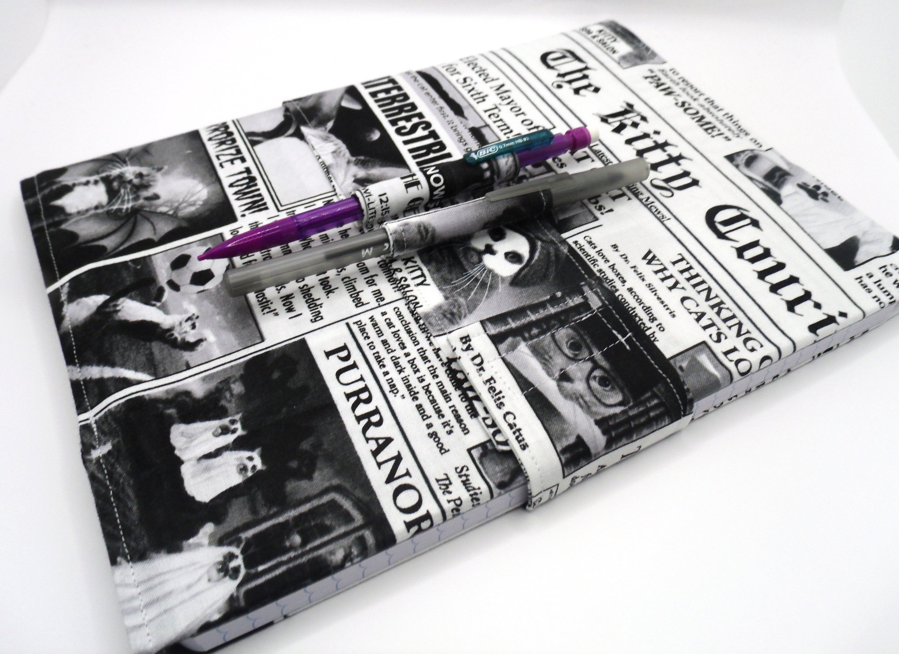 Cat Newspaper Handmade Composition Notebook Cover Set - Etsy