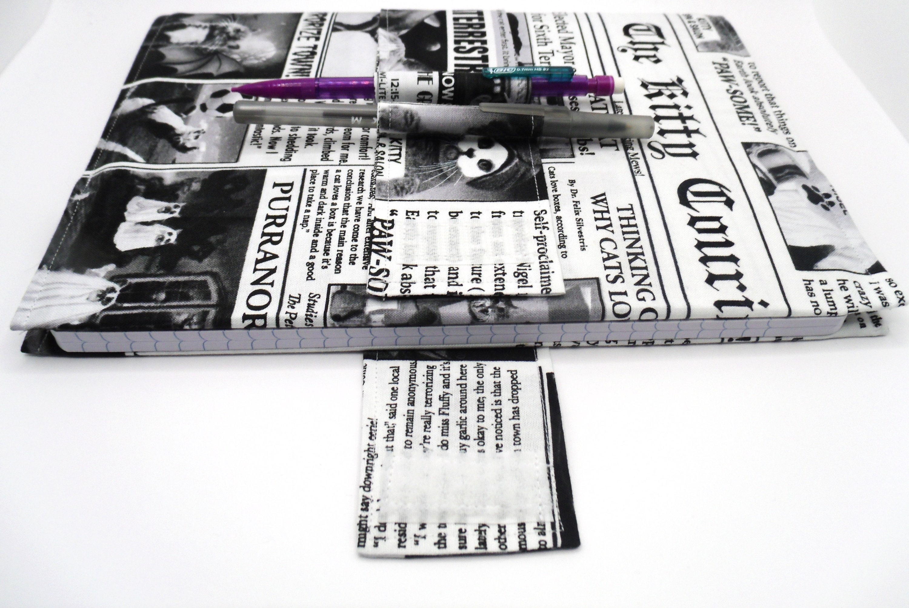 Cat Newspaper Handmade Composition Notebook Cover Set - Etsy