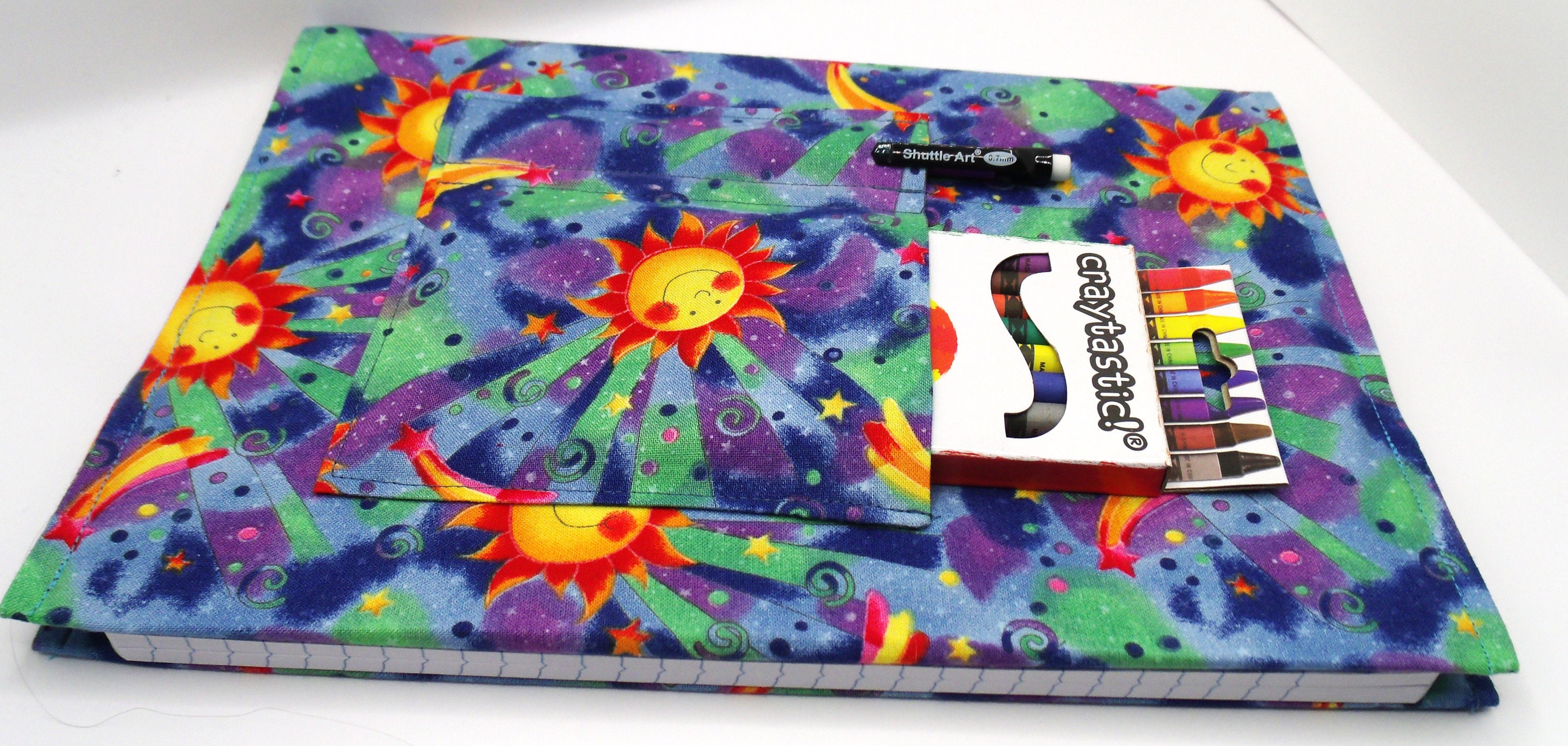 Sunshine and Shooting Stars Composition Notebook Cover Set With Crayons ...