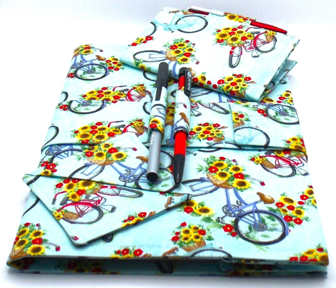 Bicycle Baskets 3 Piece Composition Notebook Cover Set - Etsy