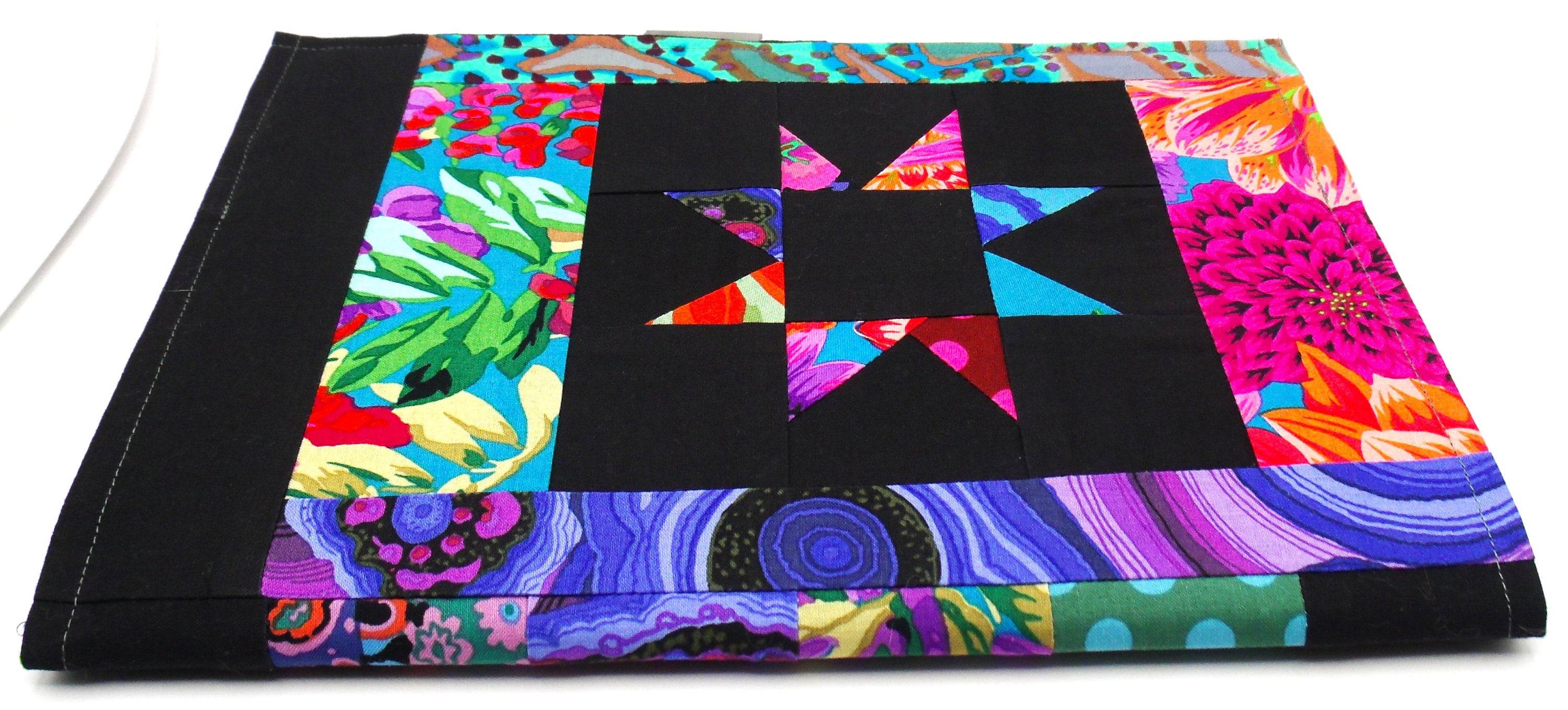 Wonky Star Quilt Block Handmade Patchwork Composition Notebook Cover Set - Etsy