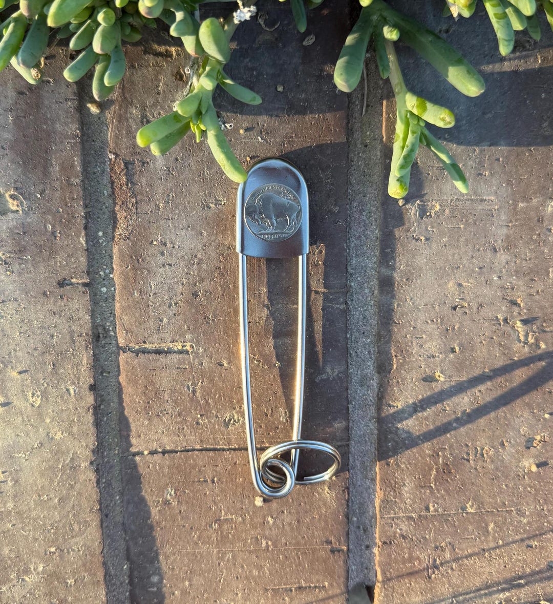 Buffalo Nickel Jumbo Safety Pin Keychain - Etsy