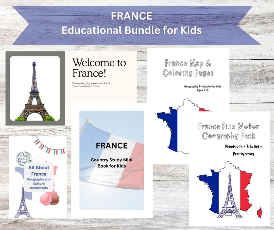 France Country Study Bundle | Kids Geography, Culture (digital Download ...