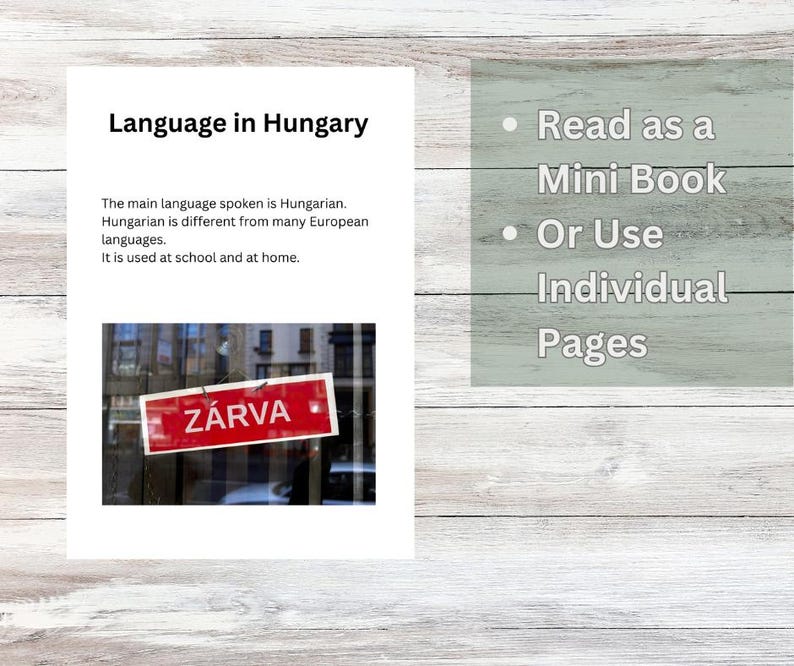 Hungary Country Study Mini Book for Kids | Central Europe Geography ...