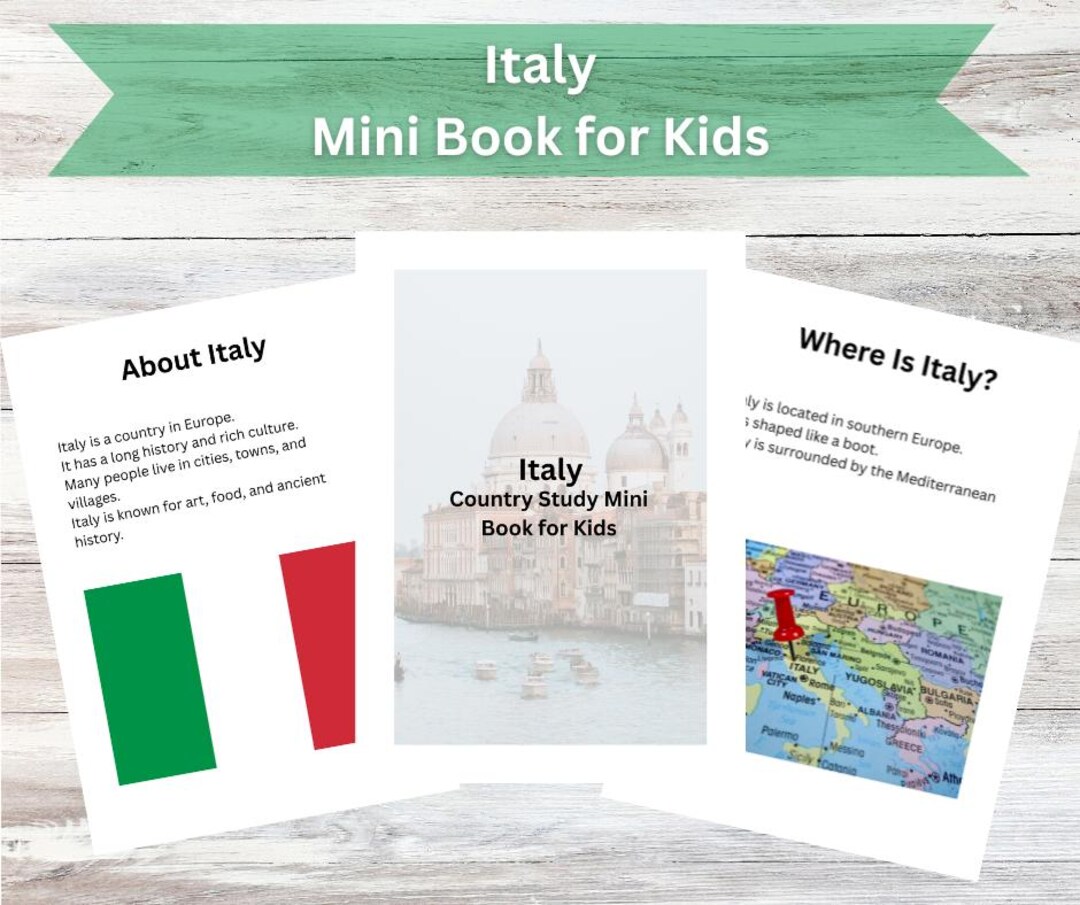 Italy Mini Book for Kids | Country Study Printable | Geography ...