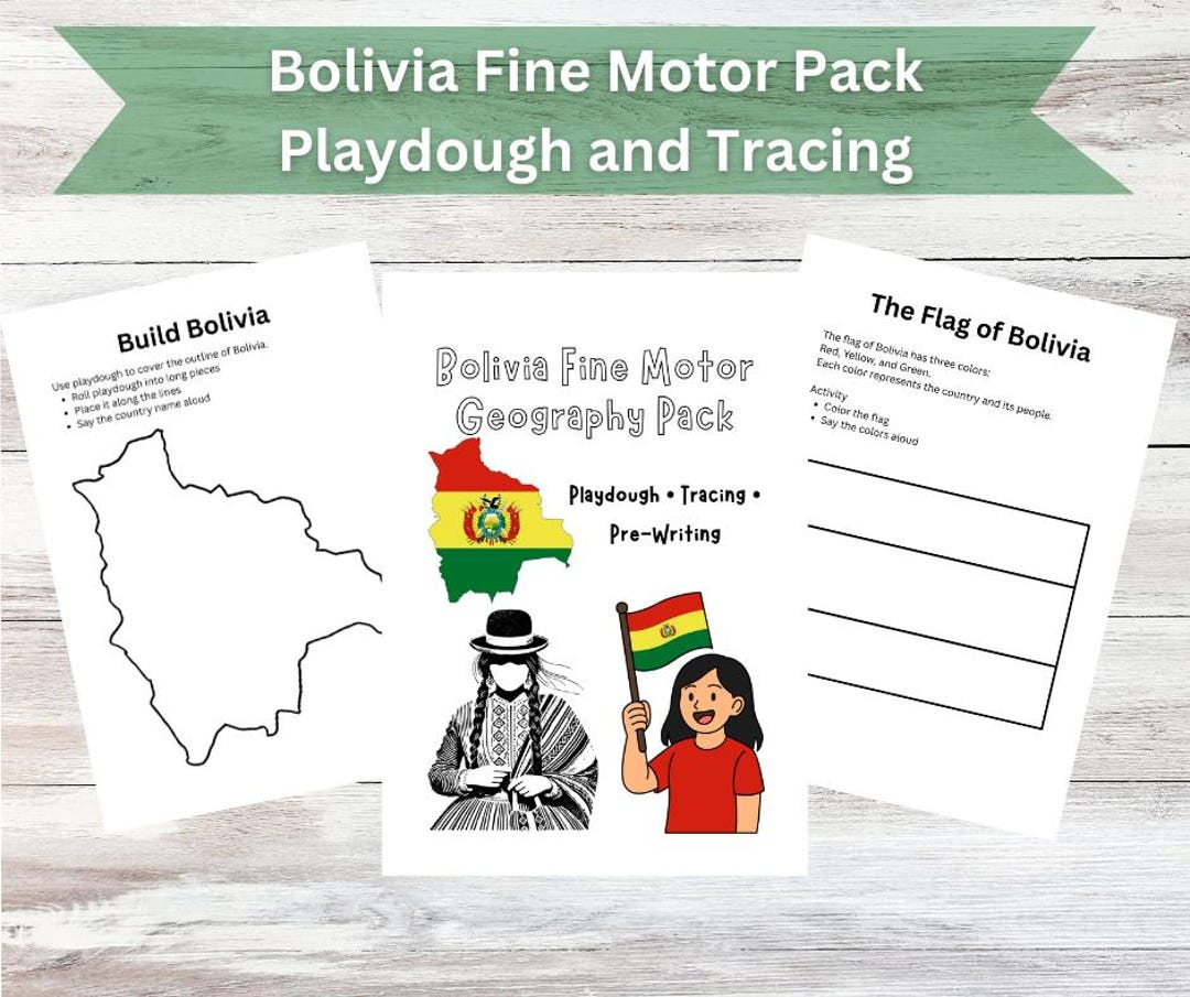Bolivia Fine Motor Geography Pack for Kids | Preschool and Kindergarten ...