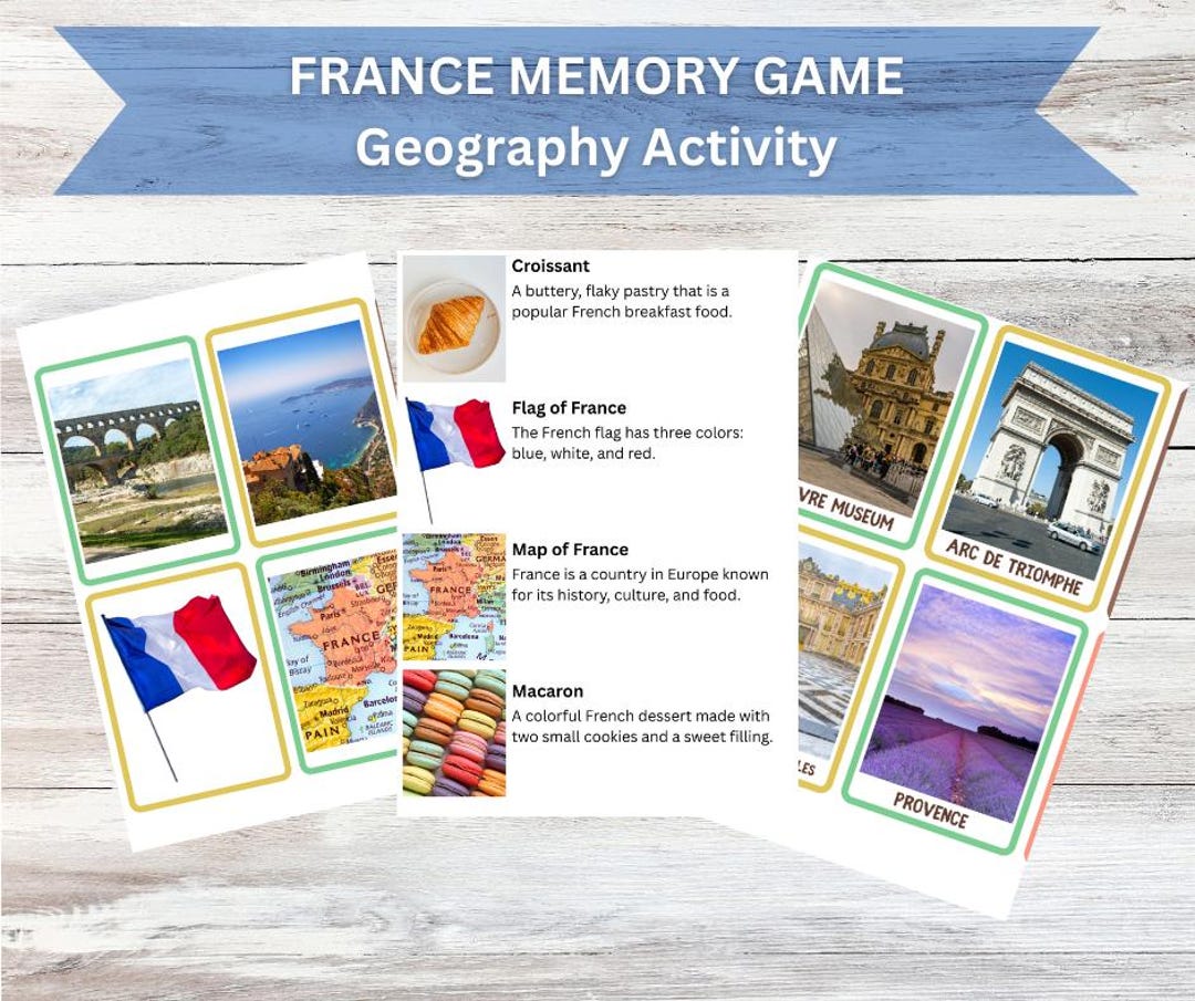 France Landmarks Memory Game | French Geography Activity (digital ...