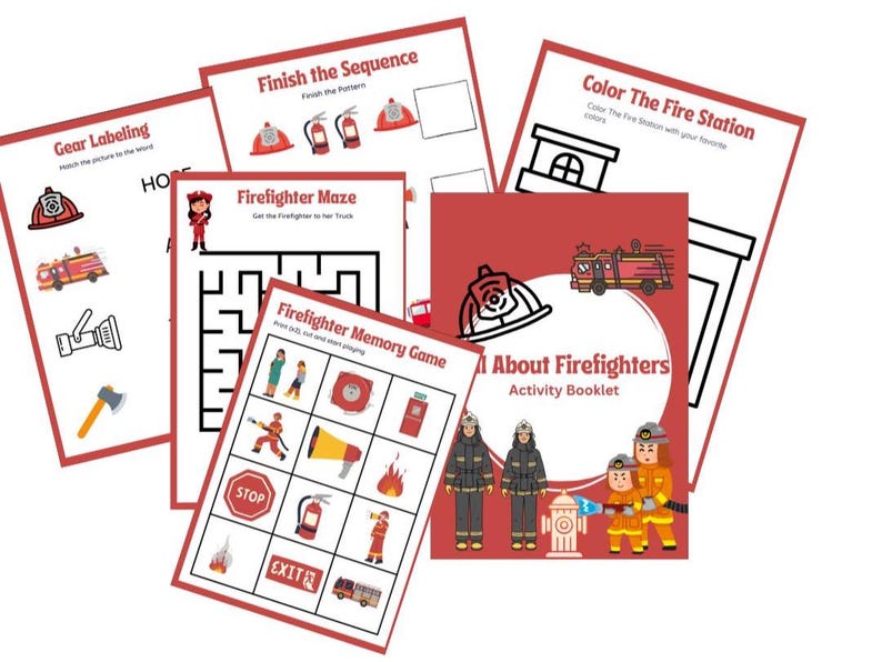 Firefighter Memory Game & Activity Pack | Community Helpers Worksheets ...