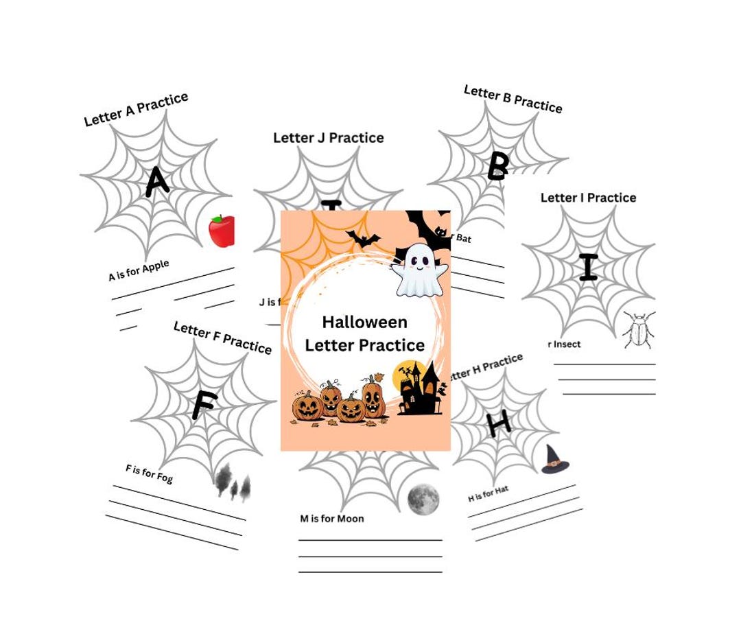 Halloween Alphabet Tracing Worksheets A–Z | Montessori Letter Practice ...