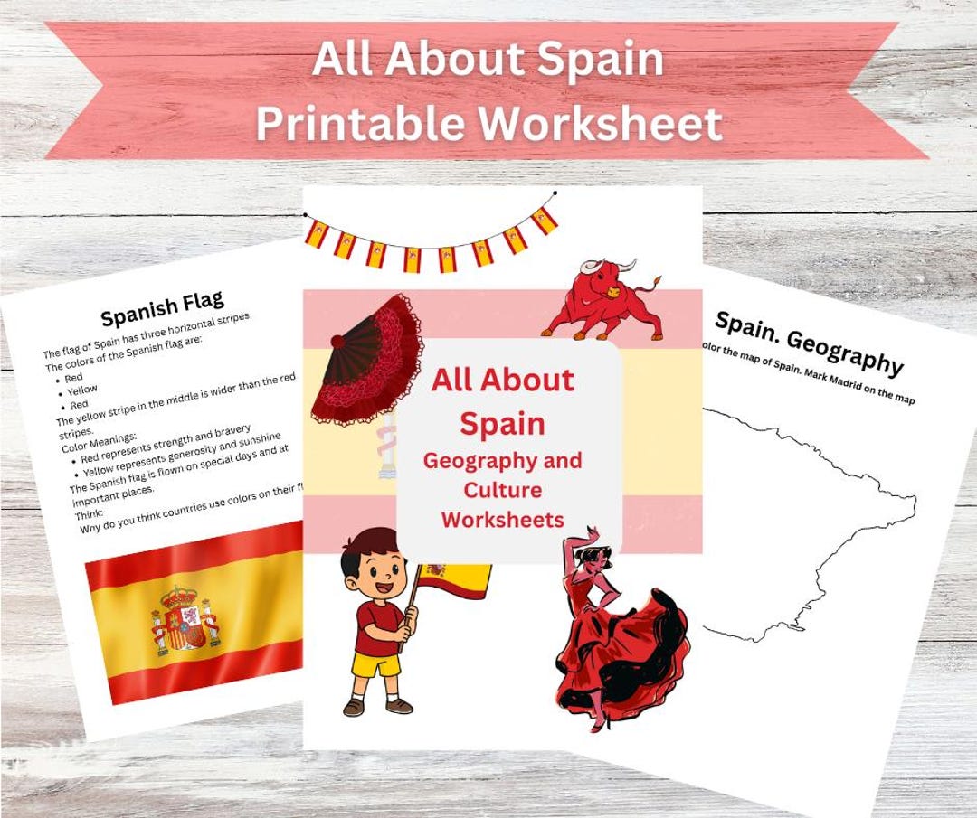 All About Spain Worksheets | Geography, Reading & Culture Activities ...