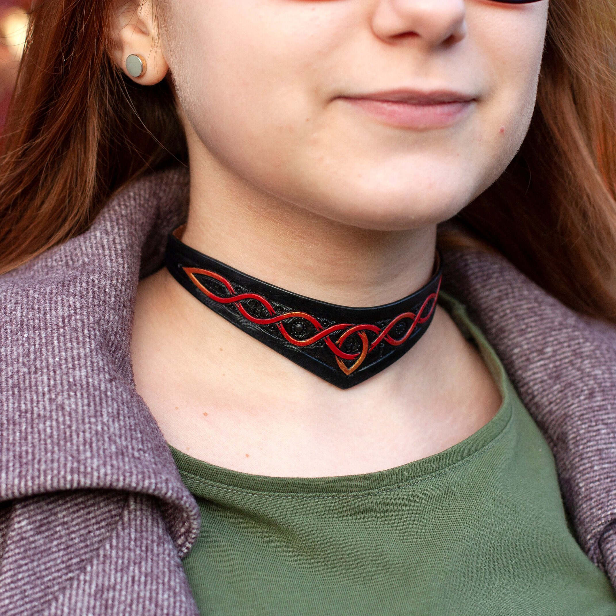 Gothic Phoenix Leather Choker: Black Collar Necklace - Etsy