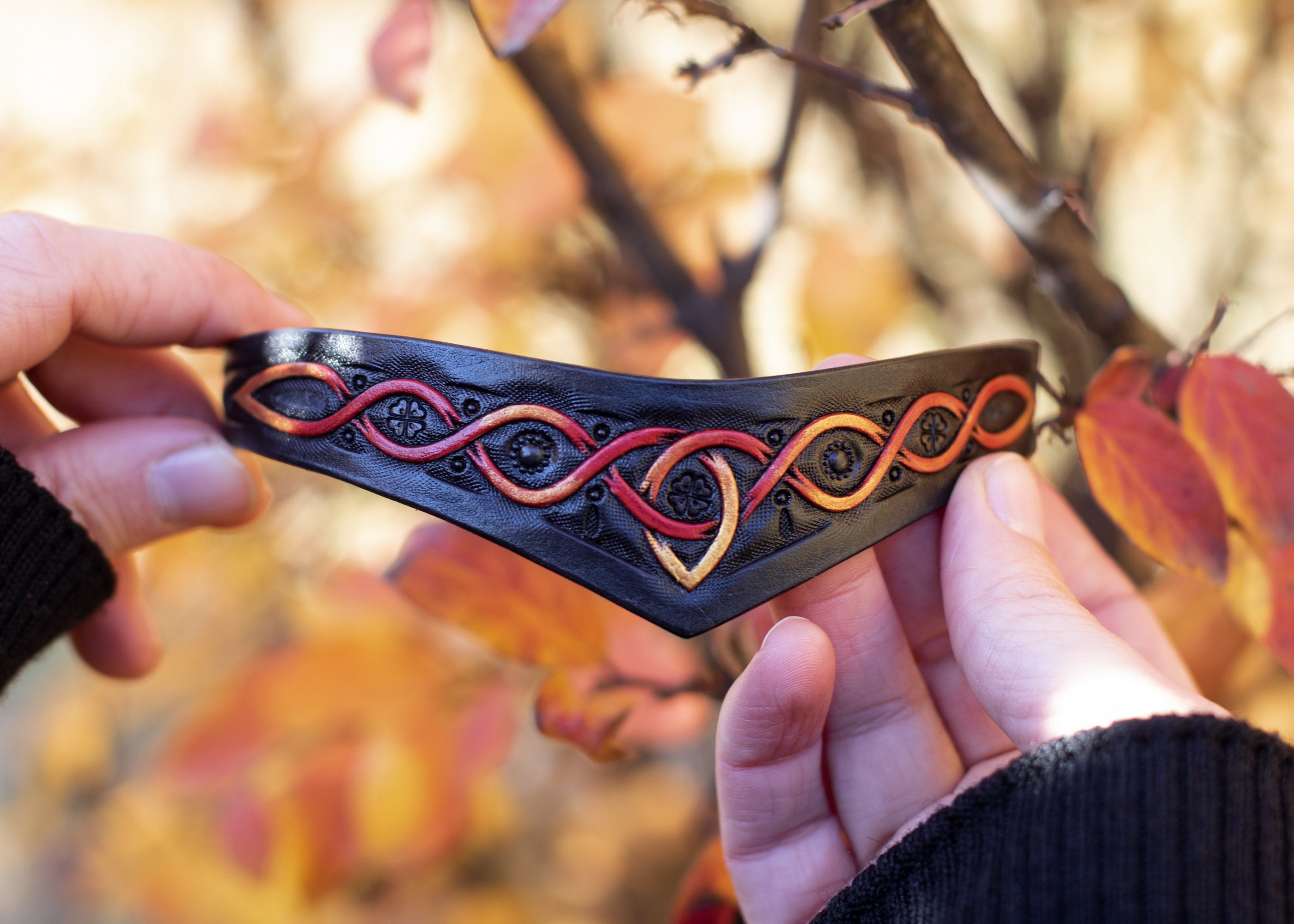 Gothic Phoenix Leather Choker: Black Collar Necklace - Etsy
