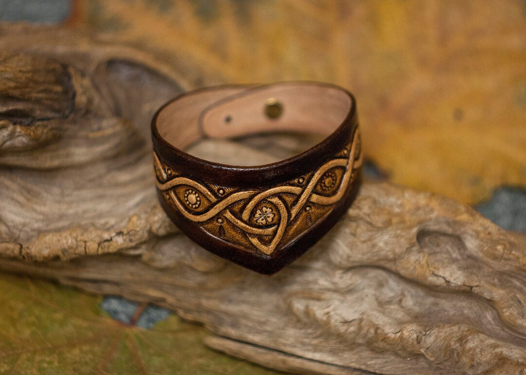 Brown Leather Bracelet: Forestcore Elvish Druid Jewelry - Etsy