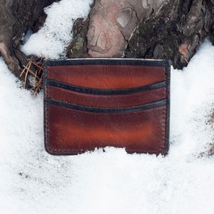 Leather Compact Wallet With Norse Dragon Ouroboros, Celtic Wallet for ...