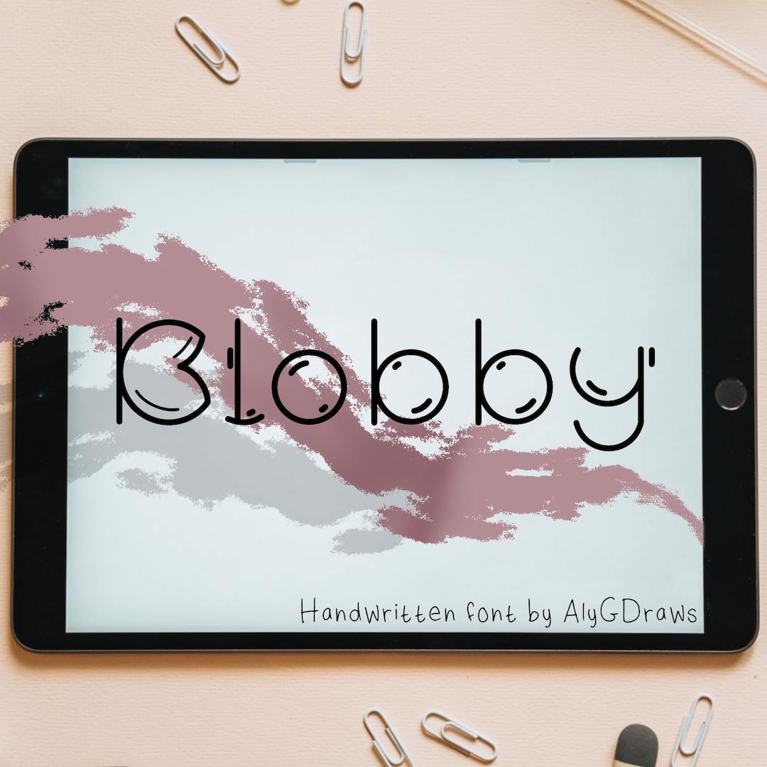 Blobby | Handwritten Font - Etsy