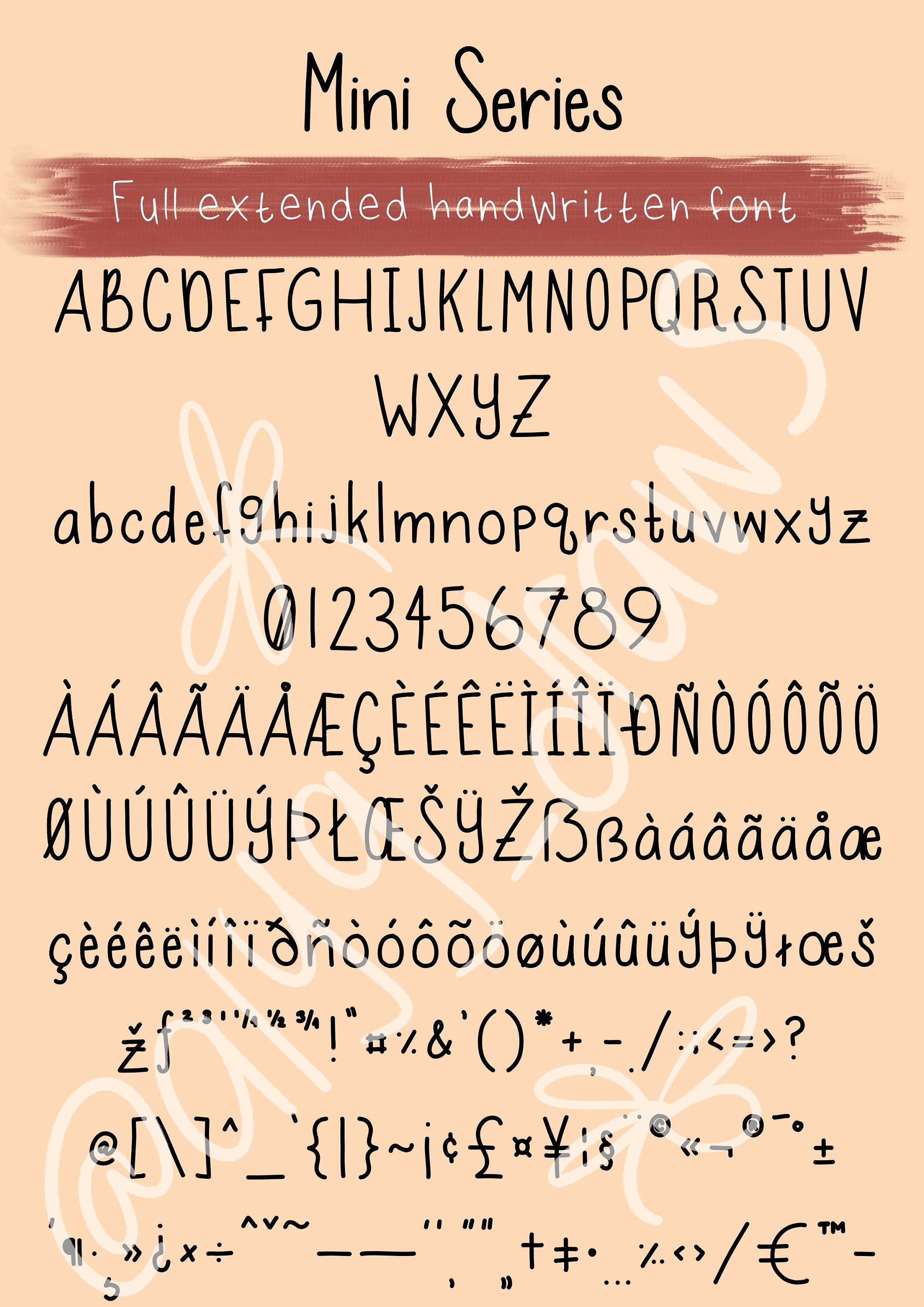Mini Series | Handwritten Font - Etsy