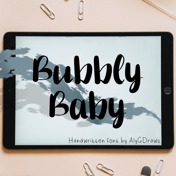 Bubbly Baby Handwritten Font - Etsy