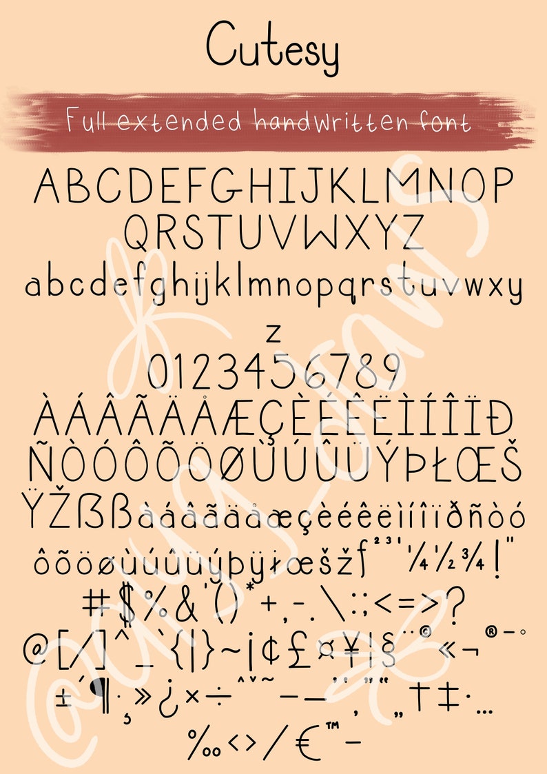 Cutesy | Handwritten Font - Etsy